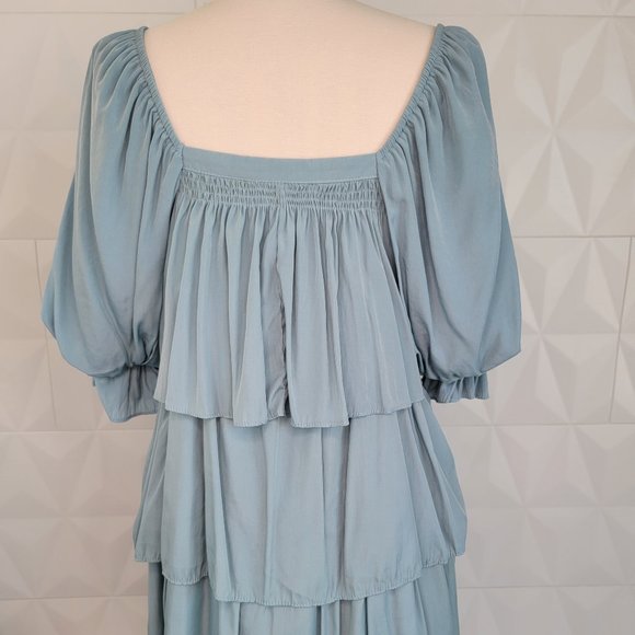 Mustard Seed | Dresses | Nwt Mustard Seed Blue Tiered Mini Dress | Poshmark